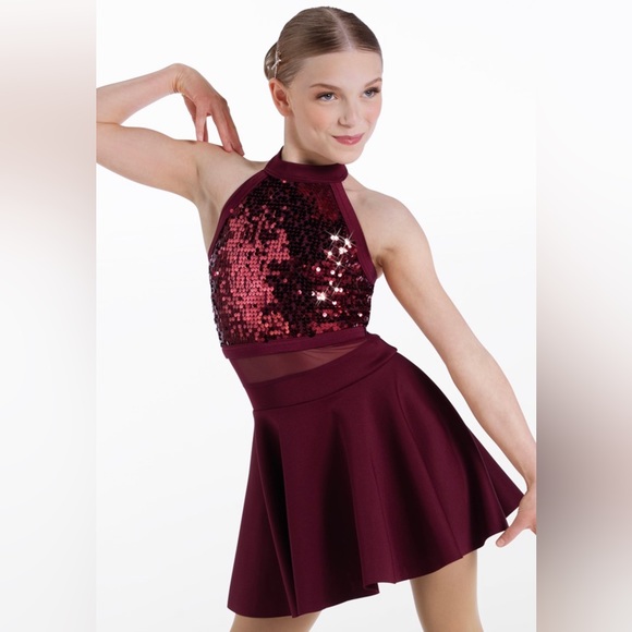 Weissman | Costumes | Maroon Sparkle Dance Costume Jazz Ic | Poshmark